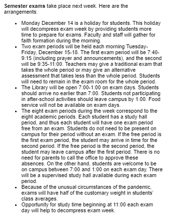 Covid-19 brings changes to midterm exam schedule – The McNicholas Milestone